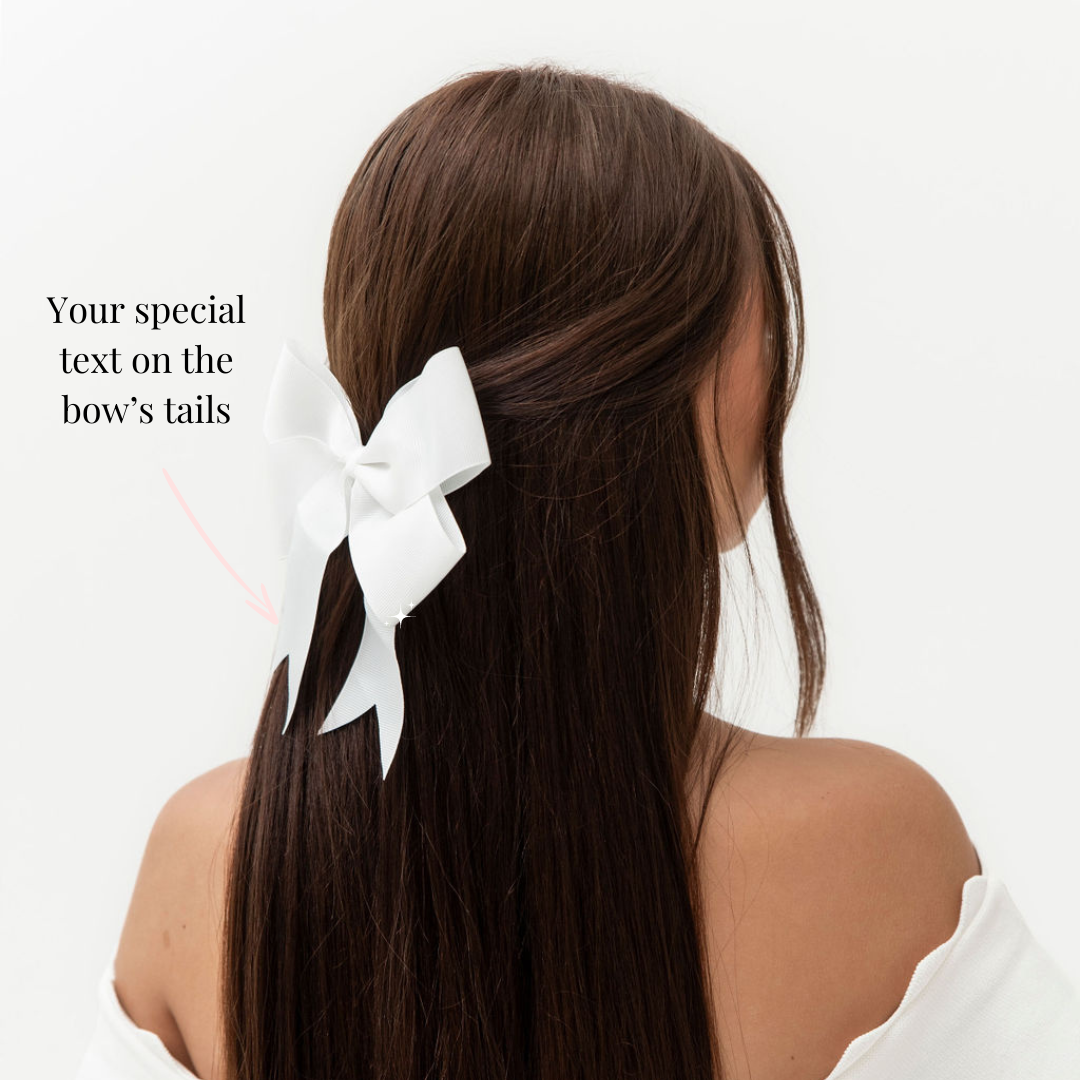Personalised text Bows - Small Clip in Hair Bows – Champagne Occasions