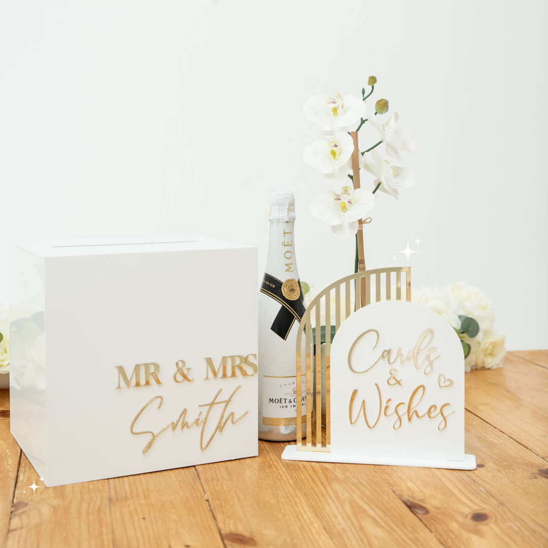 Acrylic Envelope and Card Boxes - WHITE Acrylic – Champagne Occasions
