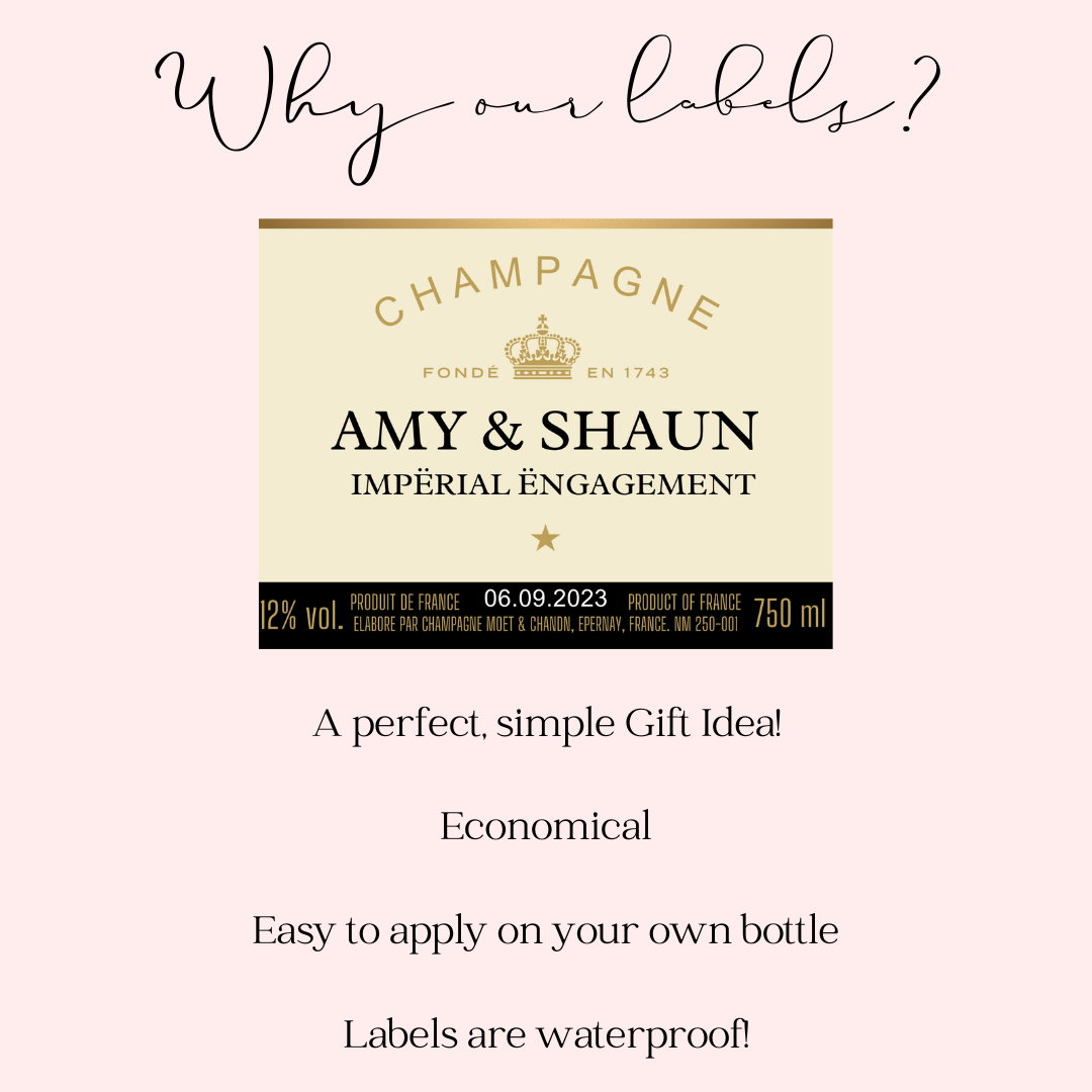 Personalised Champagne Labels - Moet Inspired - LABEL ONLY – Champagne ...