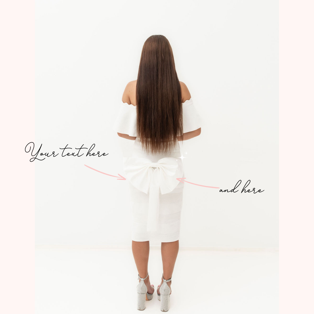 Oversized Personalised Clip On Dress Bow – Champagne Occasions