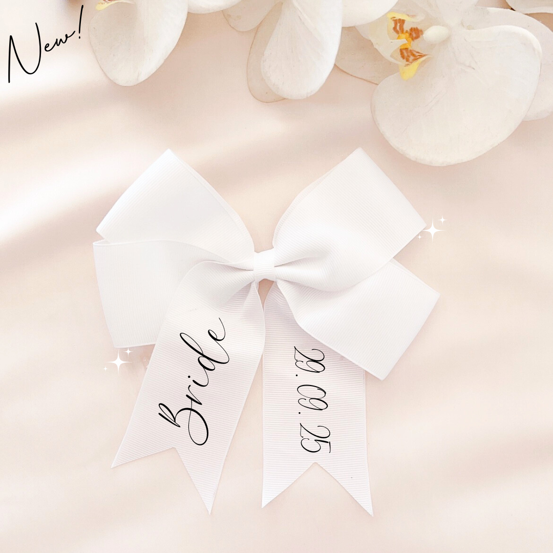 Personalised text Bows - Small Clip in Hair Bows – Champagne Occasions
