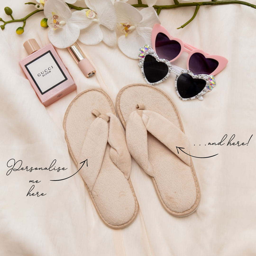 Luxe Thong type Personalised Slippers – Champagne Occasions