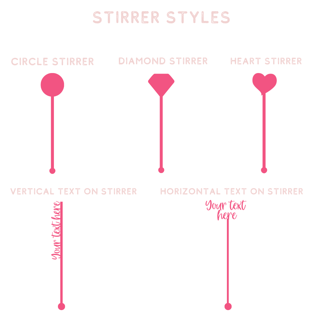 Acrylic Personalised Drink Stirrers - Champagne + Wine Stirrers ...